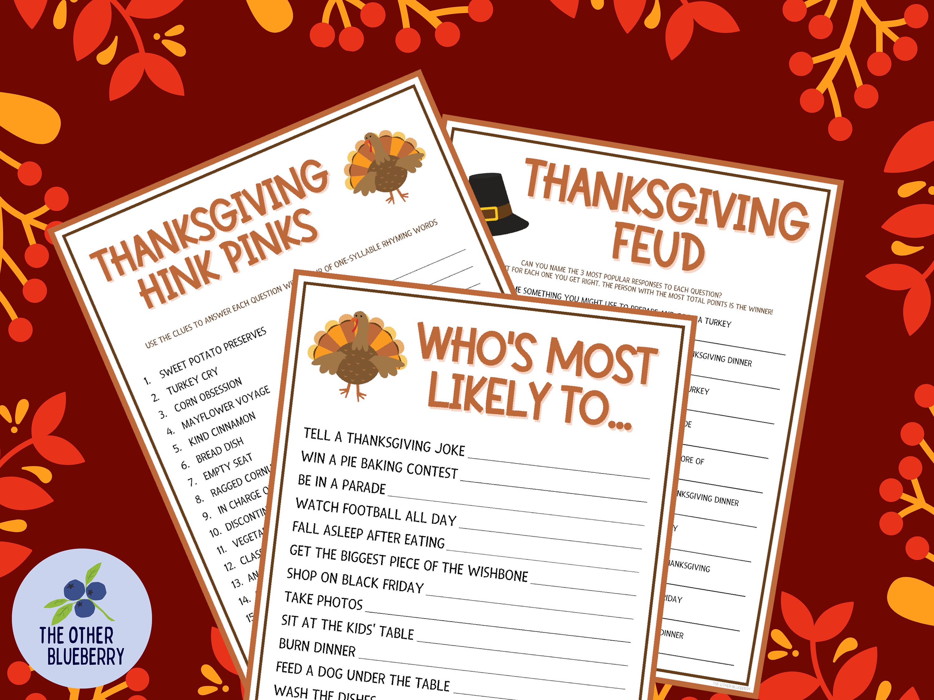 Thanksgiving Game Bundle 10 Games FUN Thanksgiving Games - Etsy