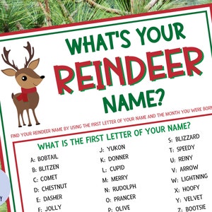What's Your Reindeer Name With Nametags & Sign | Reindeer Games ...