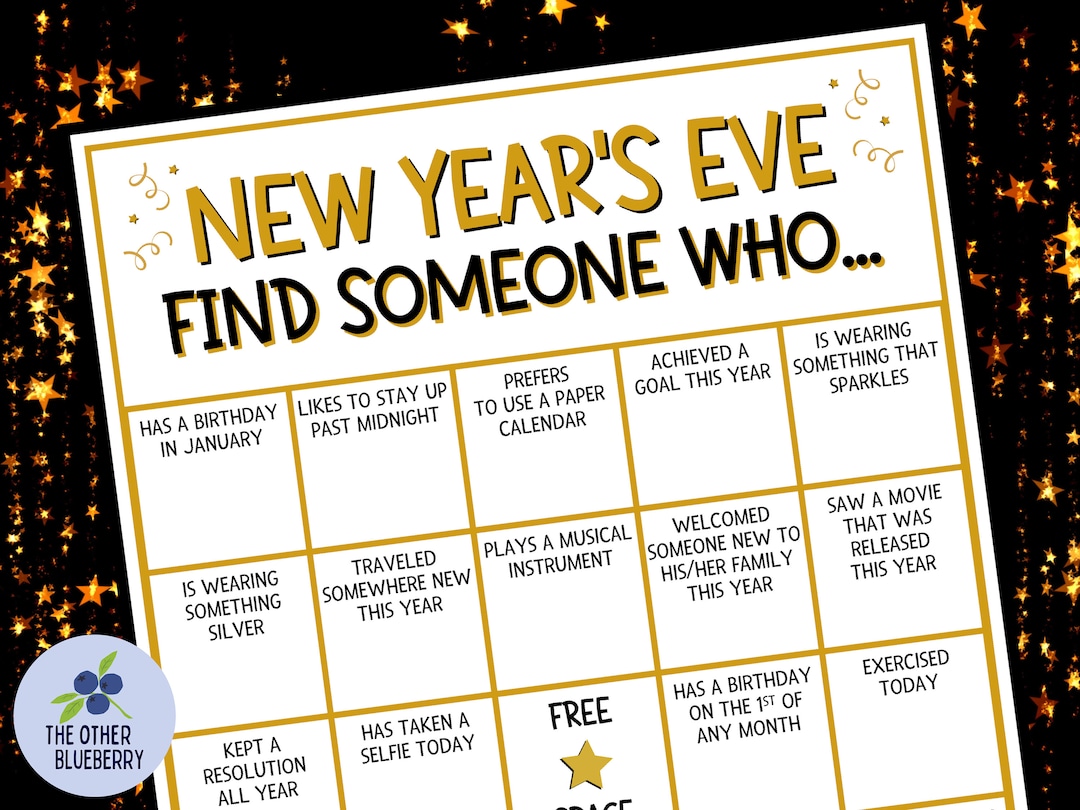 New Year's Eve Game | Find Someone Who... | New Year's Icebreaker Game ...