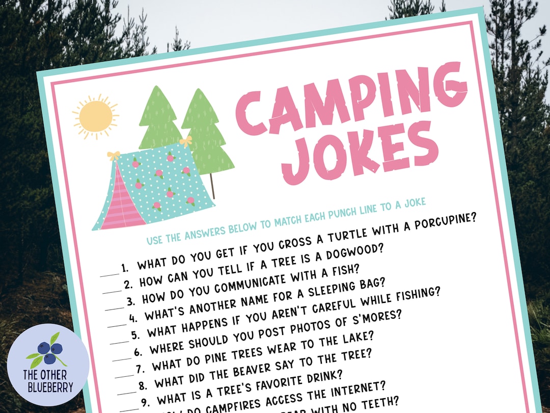 Camping Jokes | Camping Party Game | Camp Birthday Game | Glamping Game ...
