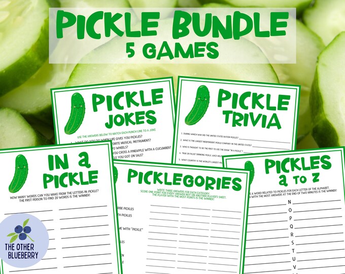 What's Your Pickle Name Game With Name Tags & Sign | Pickle Party Game ...