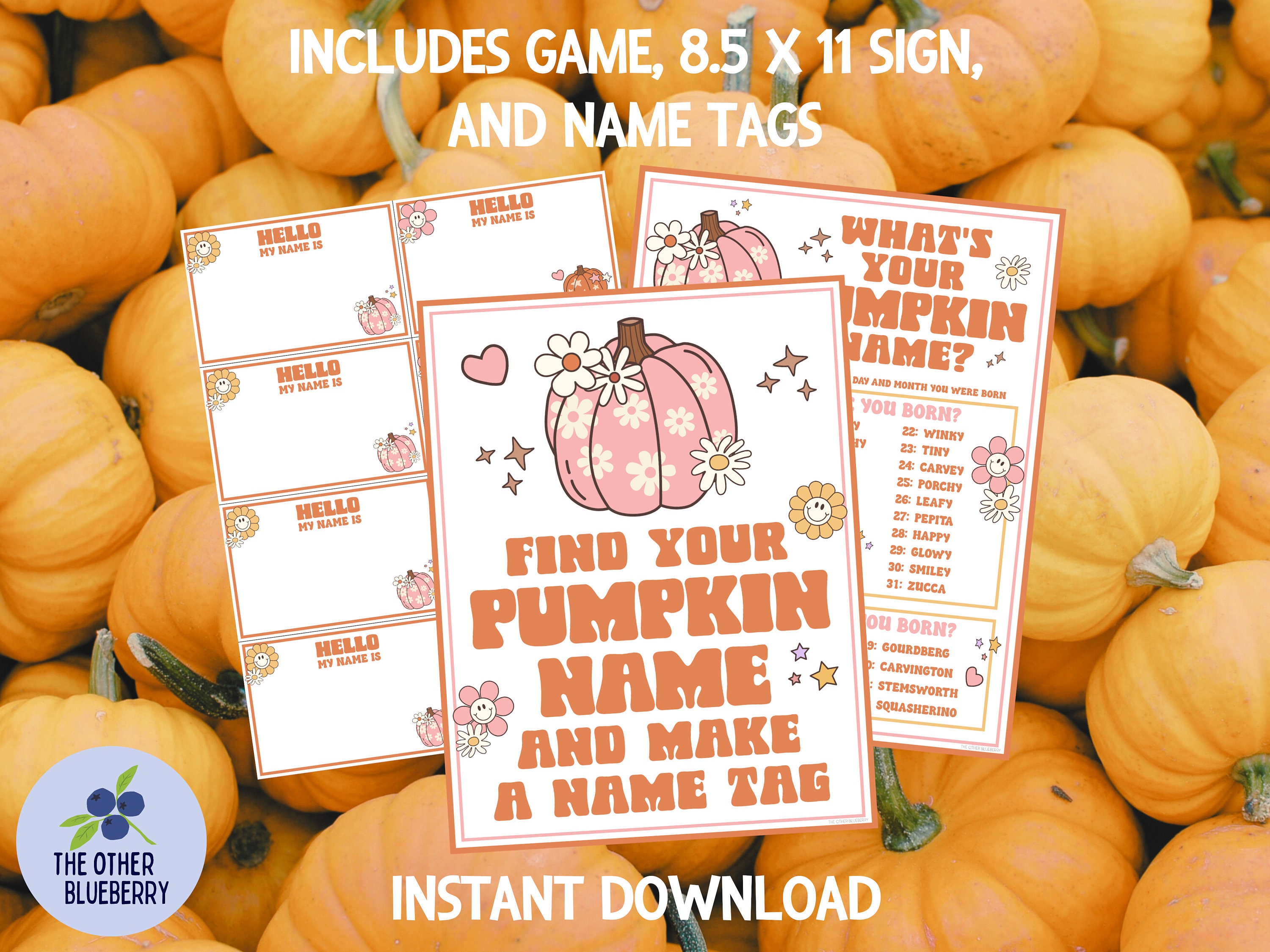 Cute Pumpkin Name Tags