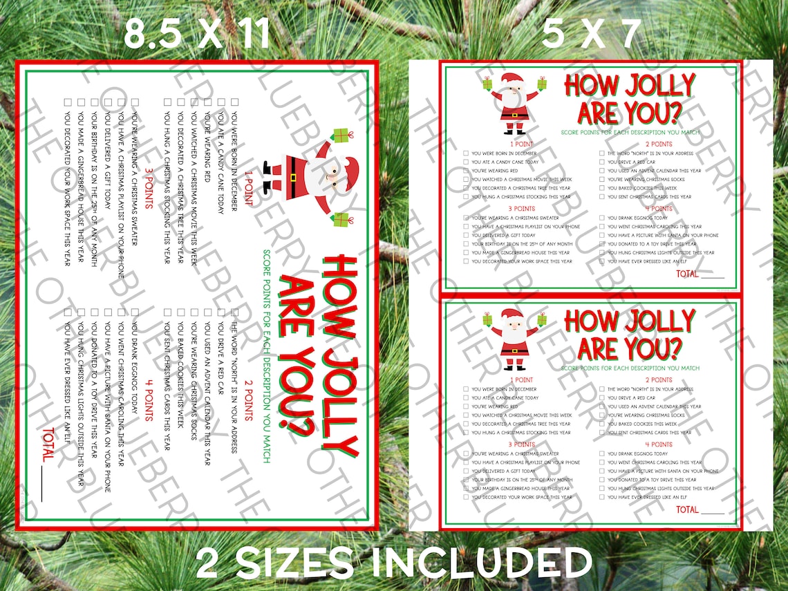 Christmas Game How Jolly Are You Christmas Party Game - Etsy