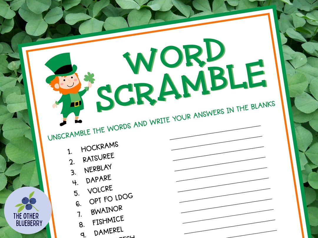 St. Patrick's Day Game | Word Scramble | Fun for Kids and Adults | St ...