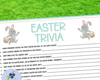 Easter Game Trivia | Printable Easter Game | Easter Quiz | Easter Game ...