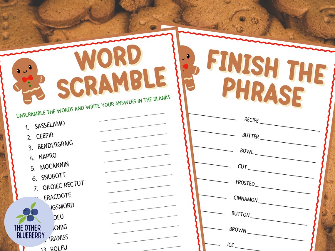 Gingerbread Game Bundle 5 Games Gingerbread Games - Etsy