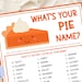 What's Your Pie Name Party Game With Nametags & Sign Pi - Etsy
