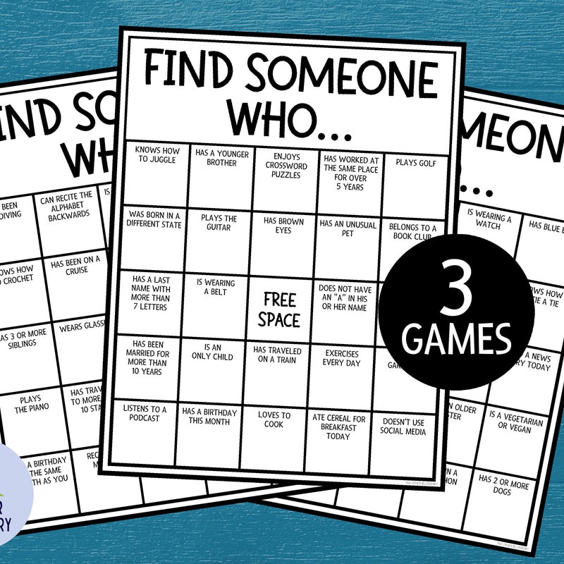 Find Someone Who Game - Etsy