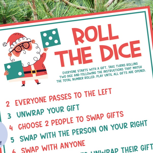 Dirty Santa Dice Game Printable - Etsy
