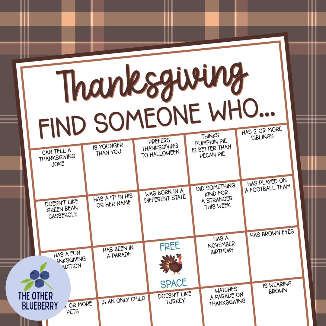 Thanksgiving Find Someone Who Games | THREE Games | Thanksgiving ...