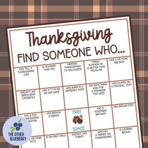 Thanksgiving Find Someone Who Games | THREE Games | Thanksgiving ...