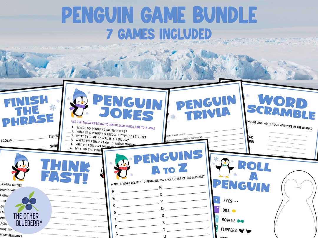 Penguin Game Bundle | 7 Games | Penguin Party Games | Winter Party ...