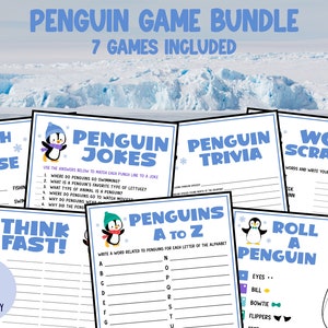 Penguin Game Bundle | 7 Games | Penguin Party Games | Winter Party ...