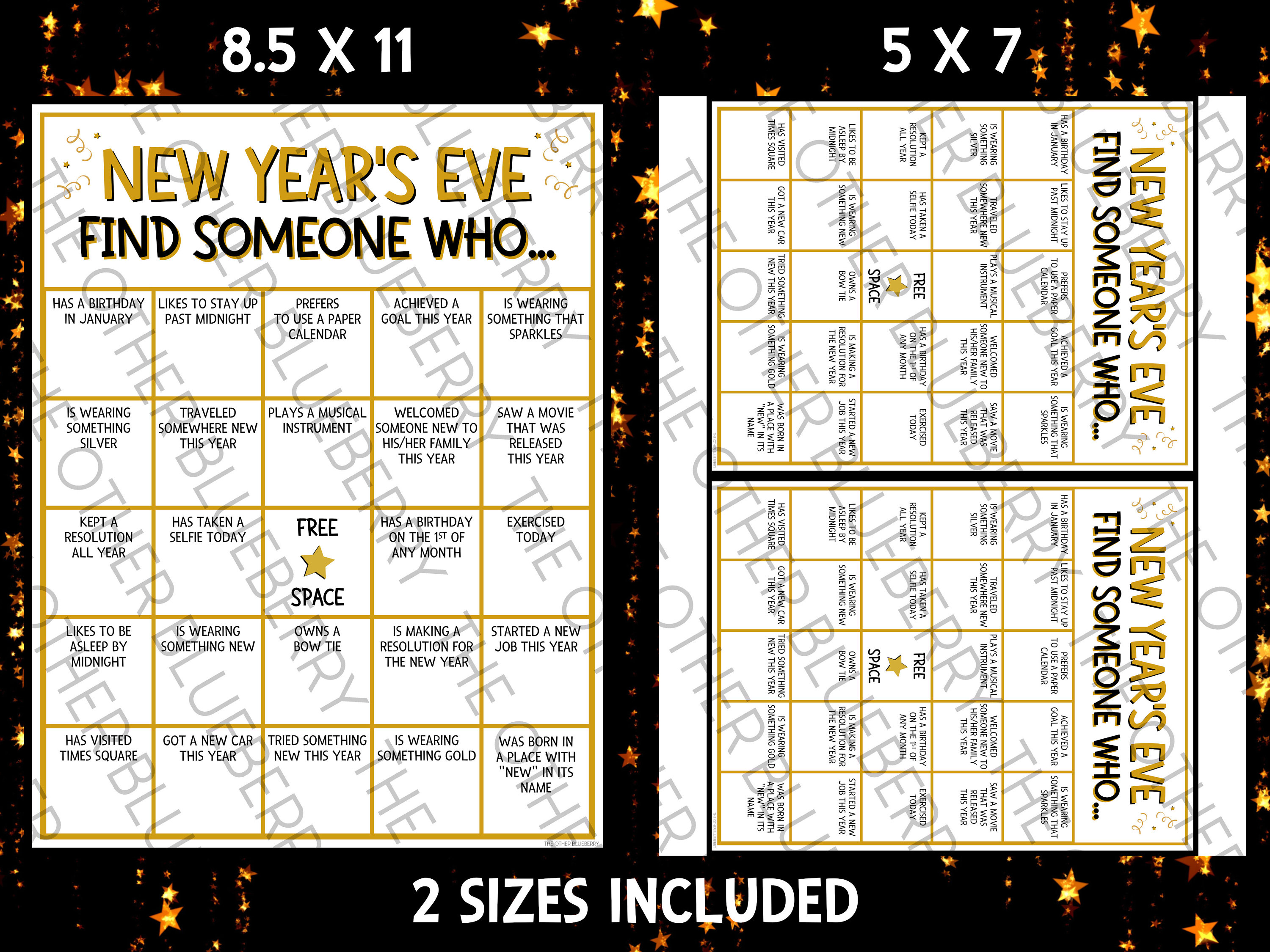 New Year's Eve Game Find Someone Who... New Year's Icebreaker Game New ...