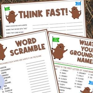 Groundhog Day Game Bundle | 6 Groundhog Day Games | What's Your ...