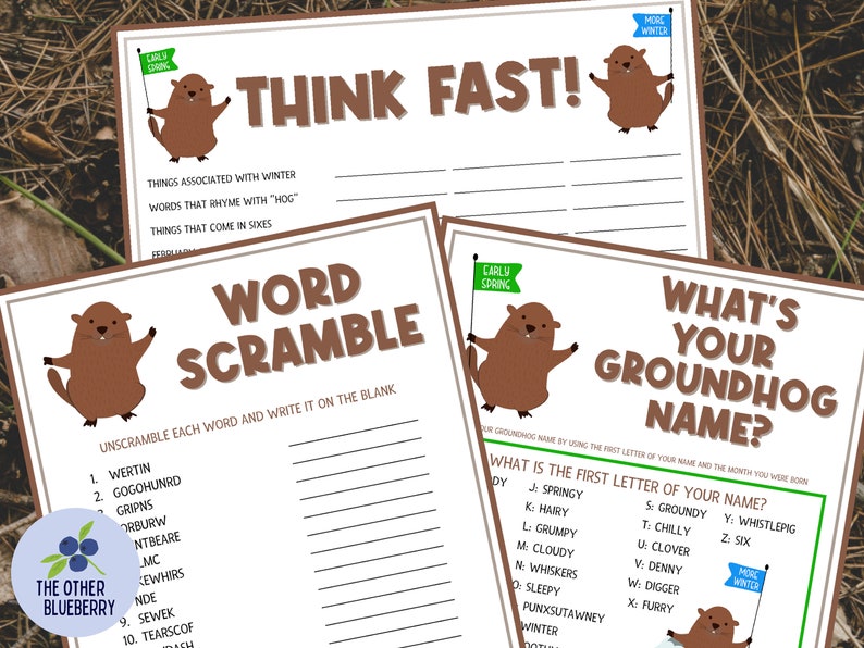 Groundhog Day Game Bundle 6 Groundhog Day Games What's Your Groundhog ...