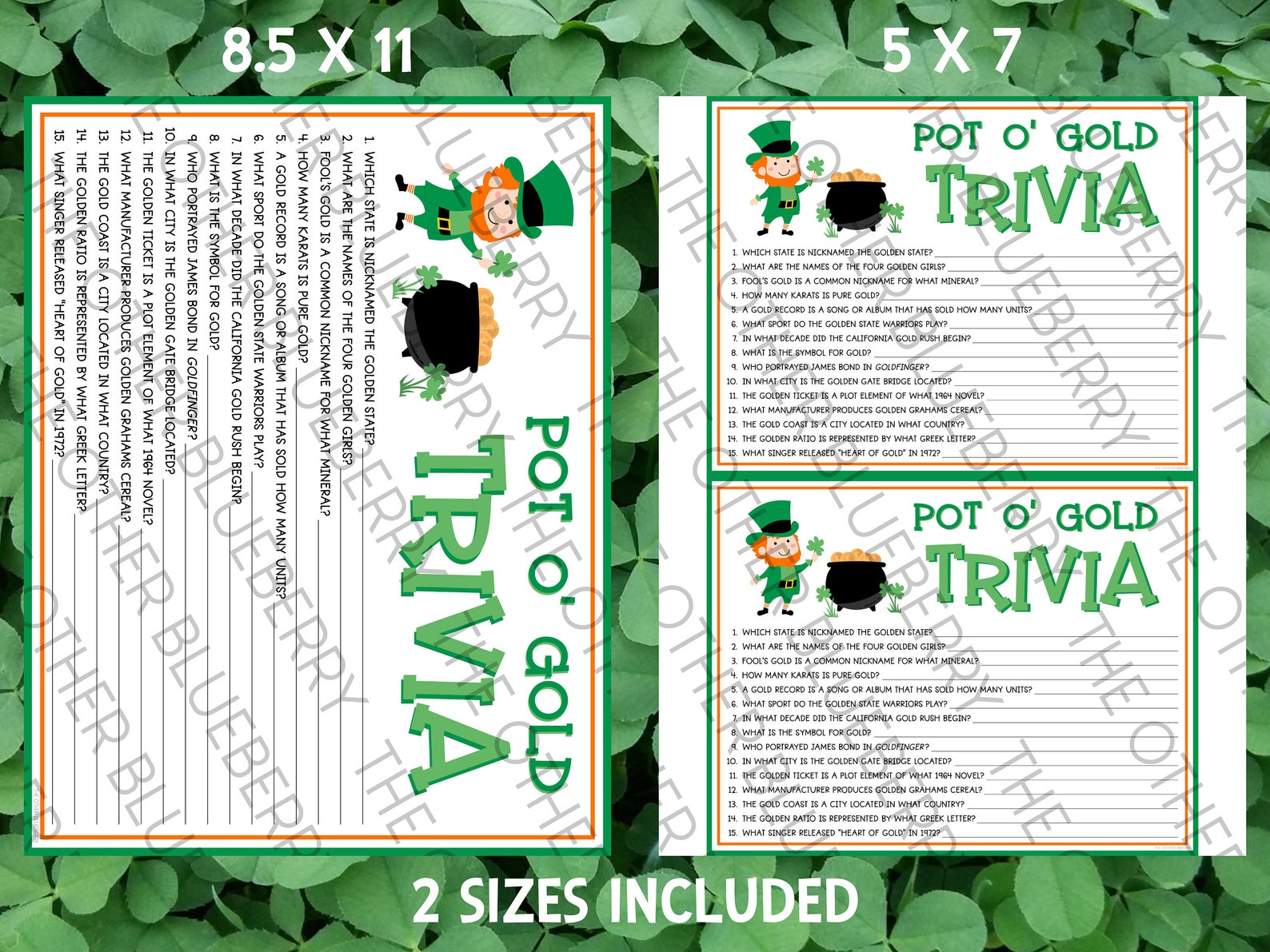 St. Patrick's Day Game Trivia Pot O' Gold Trivia St. Patrick's Day ...