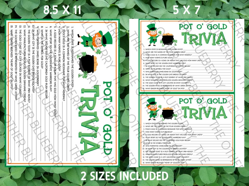 St. Patrick's Day Game | Trivia | Pot O' Gold Trivia | St. Patrick's ...