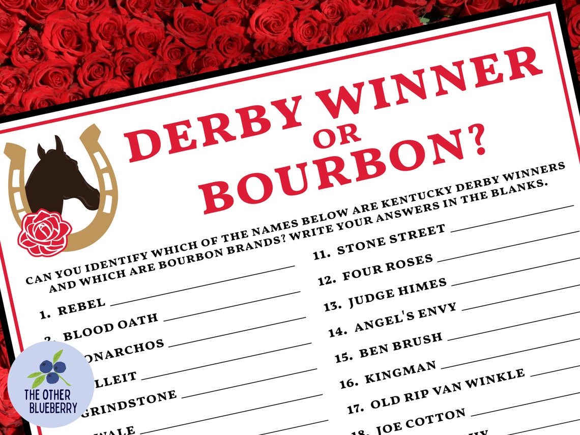 Derby Game Derby Winner or Bourbon Kentucky Derby Party - Etsy