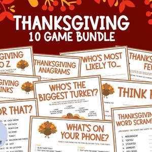 Thanksgiving Game Bundle | 10 Games | FUN Thanksgiving Games ...