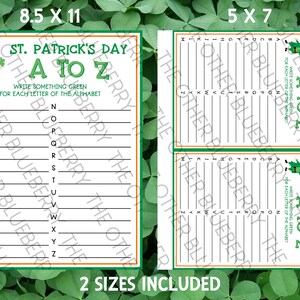 St. Patrick's Day Game | Green A to Z Game | St. Paddy's Day Party Game ...
