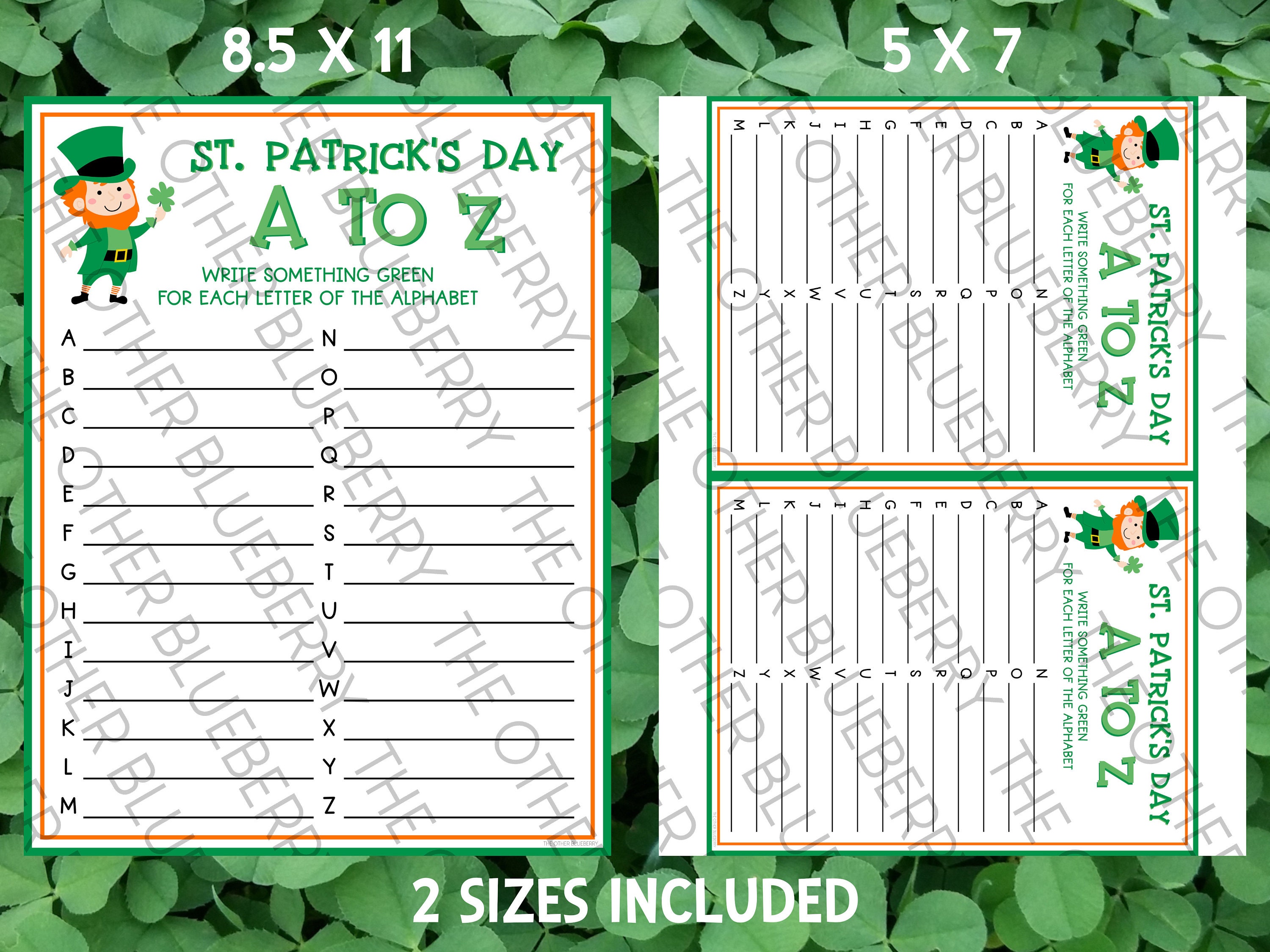 St. Patrick's Day Game Green A to Z Game St. Paddy's Day Party Game ...
