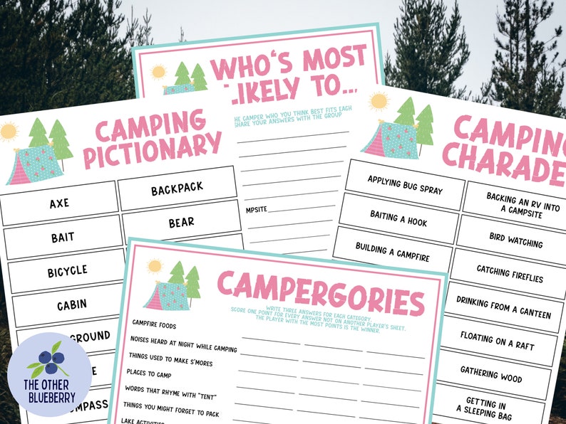 Camping Game Bundle 12 Games Camping Games Glamping - Etsy