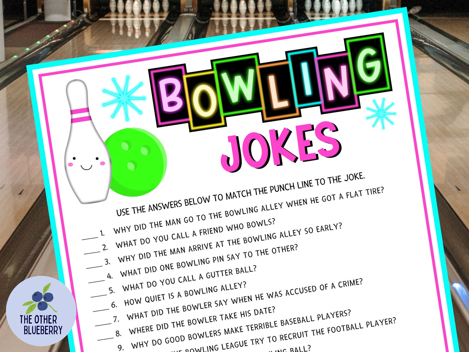 Bowling Jokes Cosmic Bowling Party Game Neon Bowling Bowling Birthday ...