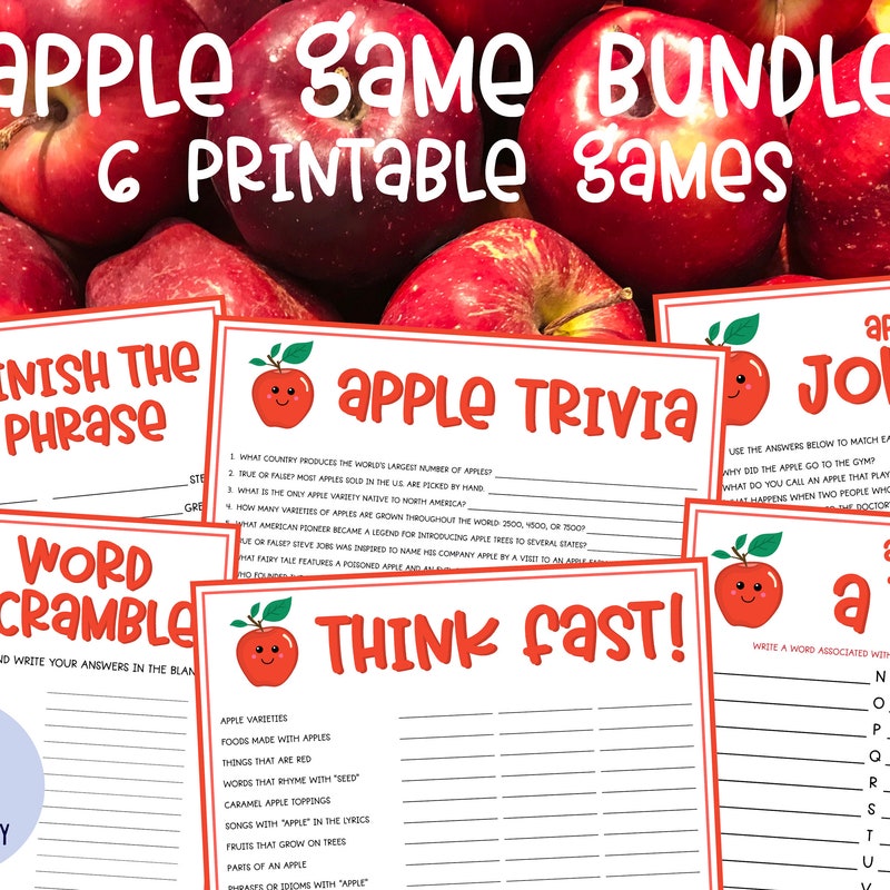 Apple Themed Games School - Etsy