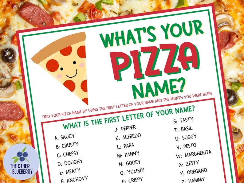 What's Your Pizza Name With Nametags & Sign Pizza Party - Etsy