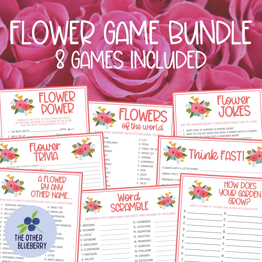 Flower Games | 8 Game Bundle | Garden Party Games | Flower Power Party ...
