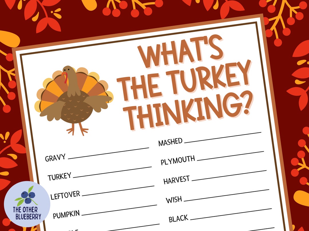 Thanksgiving Games What's the Turkey Thinking TWO GAMES Mind Match ...