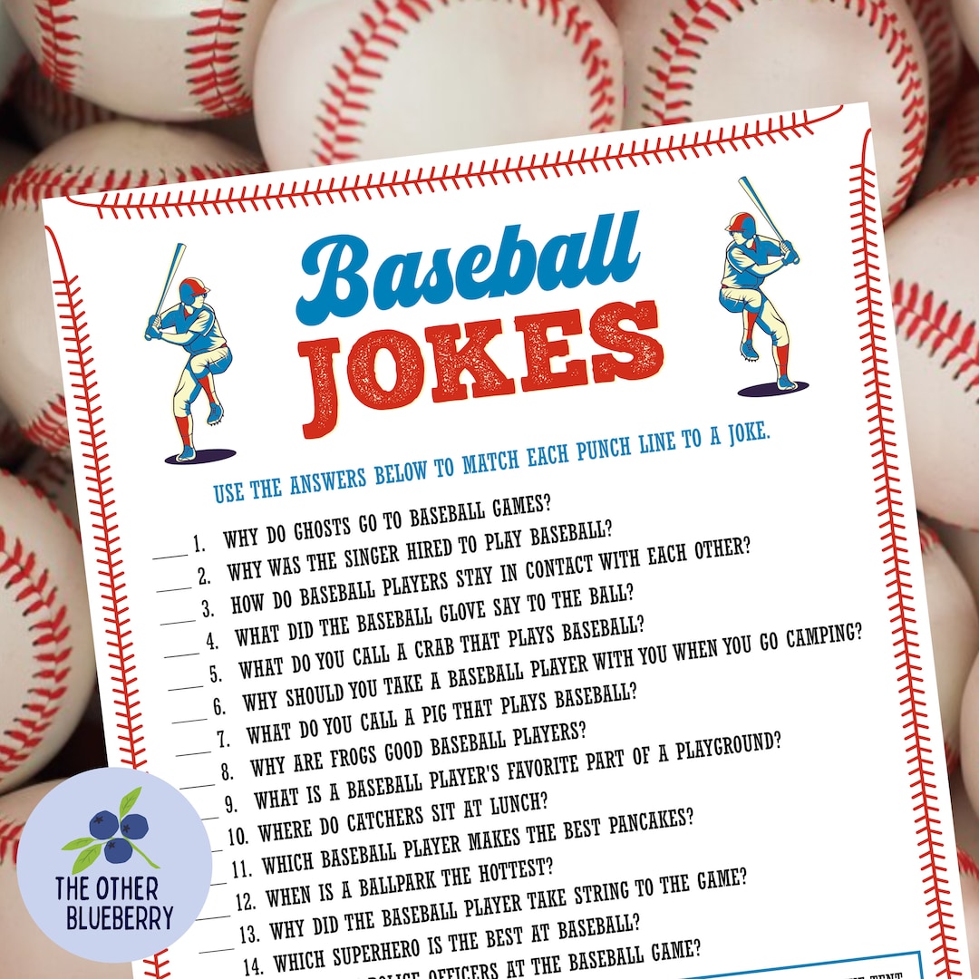 Baseball Jokes | Baseball Party Game | Baseball Team Party | Baseball ...