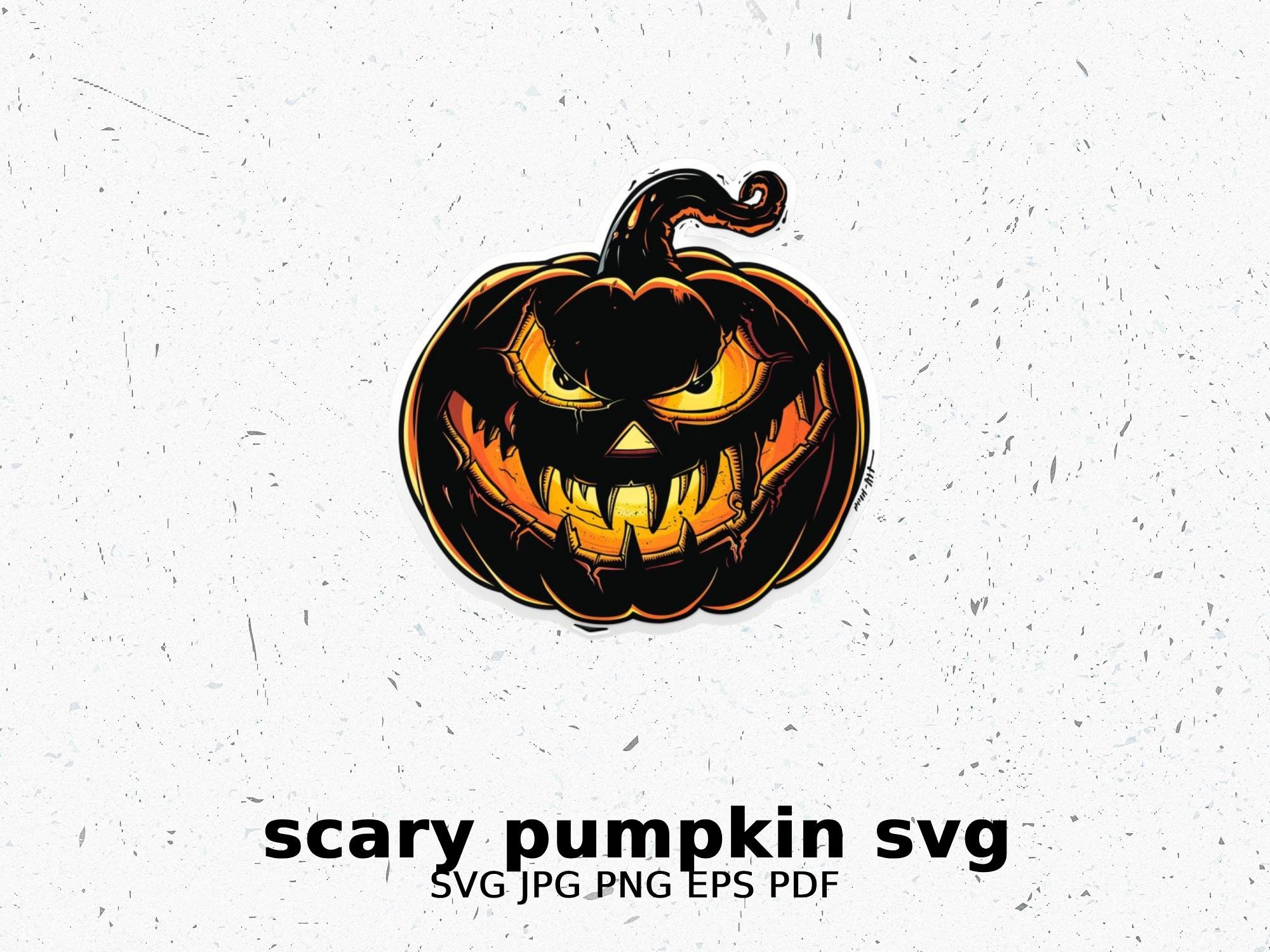 Scary Pumpkin SVG Digital Download | Halloween Jack-o'-lantern Cut File ...