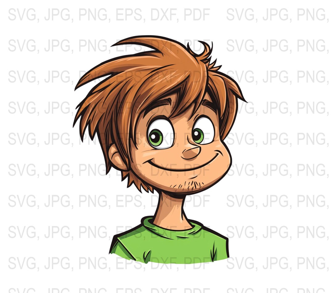 Cute Cartoon Boy SVG Clipart, Digital Download, Png Jpg Pdf Dxf Eps ...