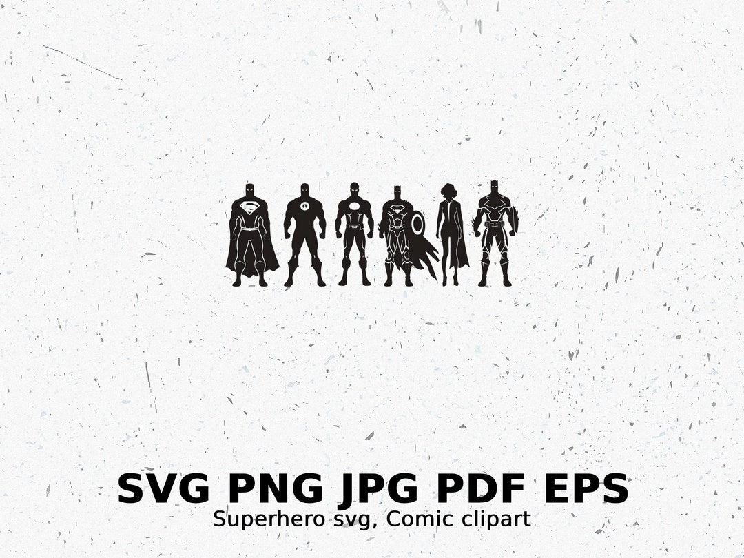 Superhero SVG Clipart | Comic Book Style Digital Illustration | Instant ...
