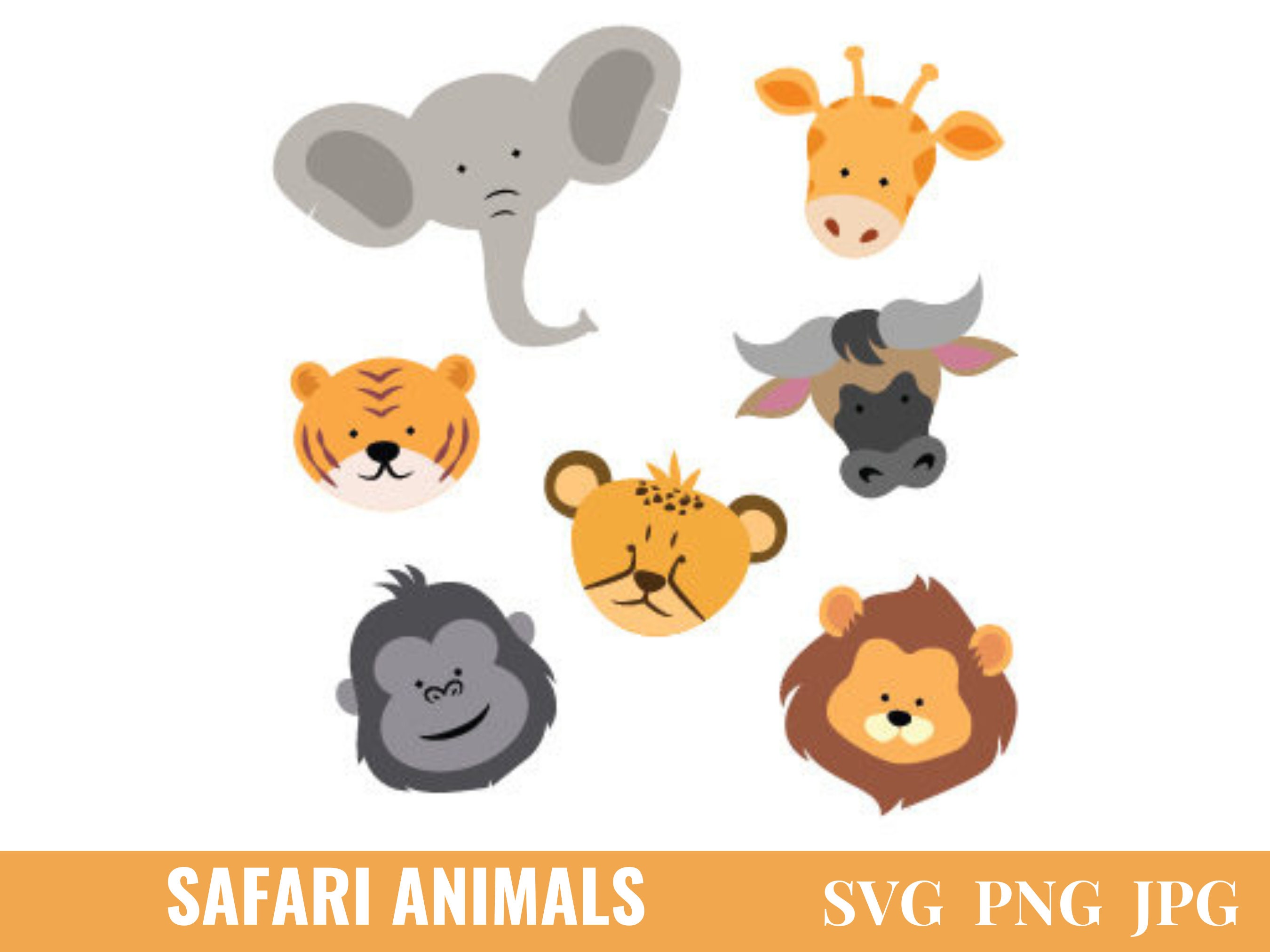 Animal SVG Safari Animals SVG Jungle Animals SVG Cute - Etsy Canada
