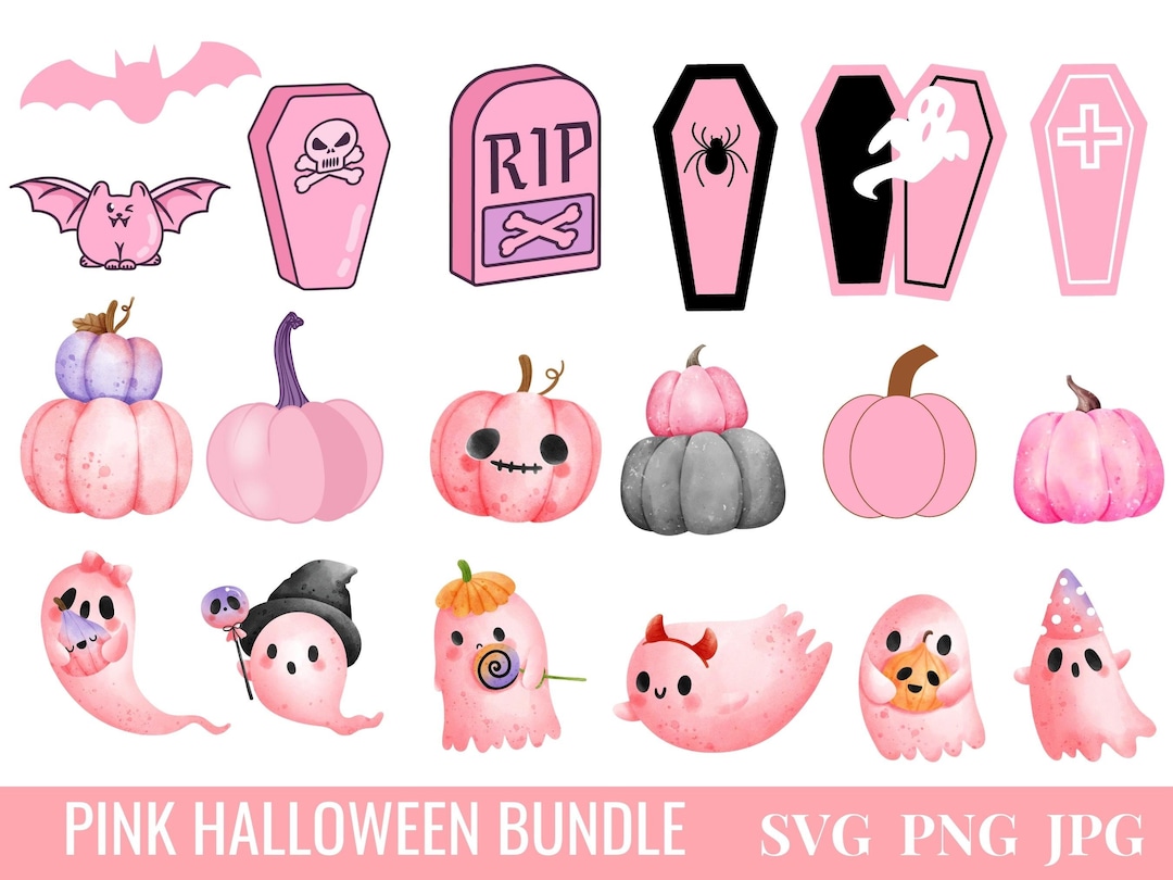 Halloween Pink PNG, Halloween Girl Png, Cute Pink Png,pumpkin Png ...