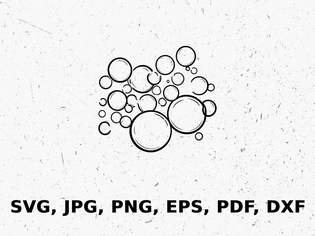 Bubbles Svg Clipart, Cartoon Bubbles Png, Bubble Outline Eps, Digital ...