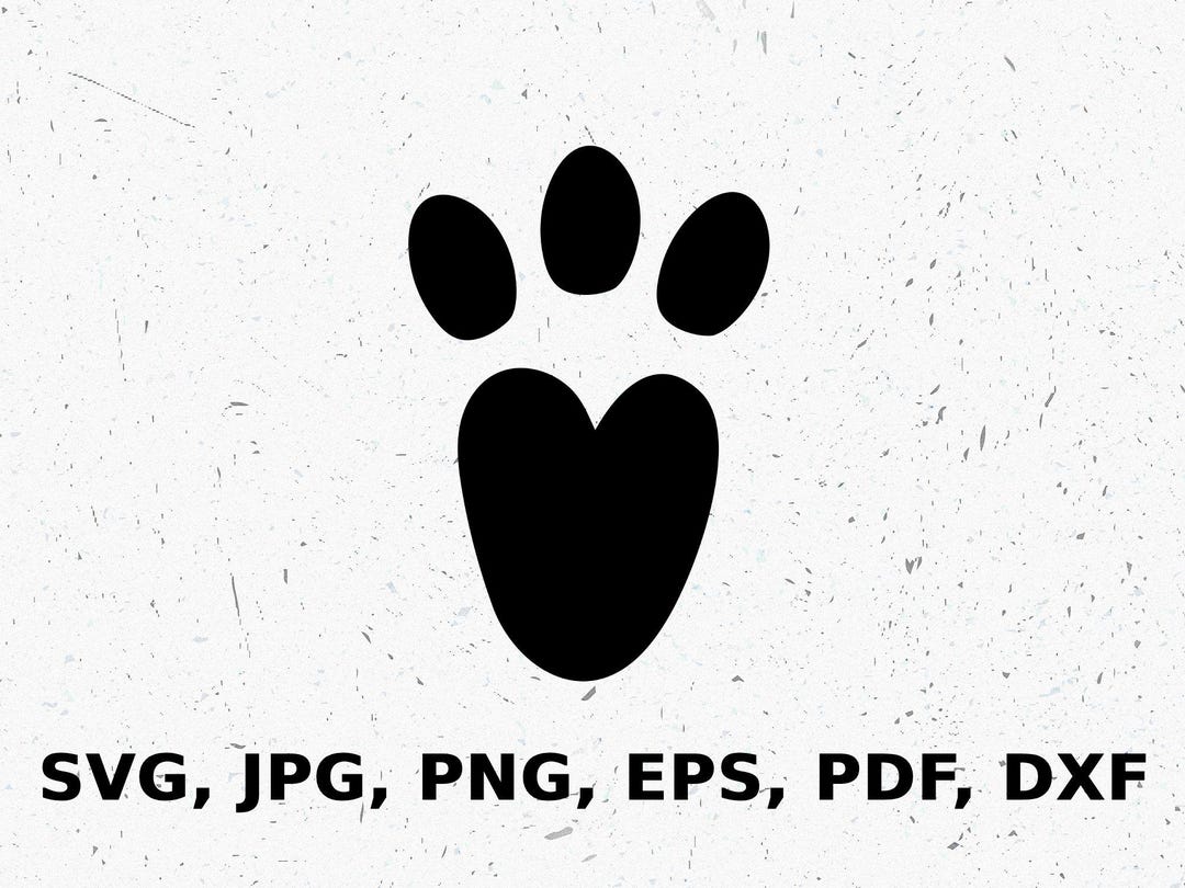 Paw Print Svg Clipart, Puppy Paw Print Cut File, Dog Lover Png, Animal ...