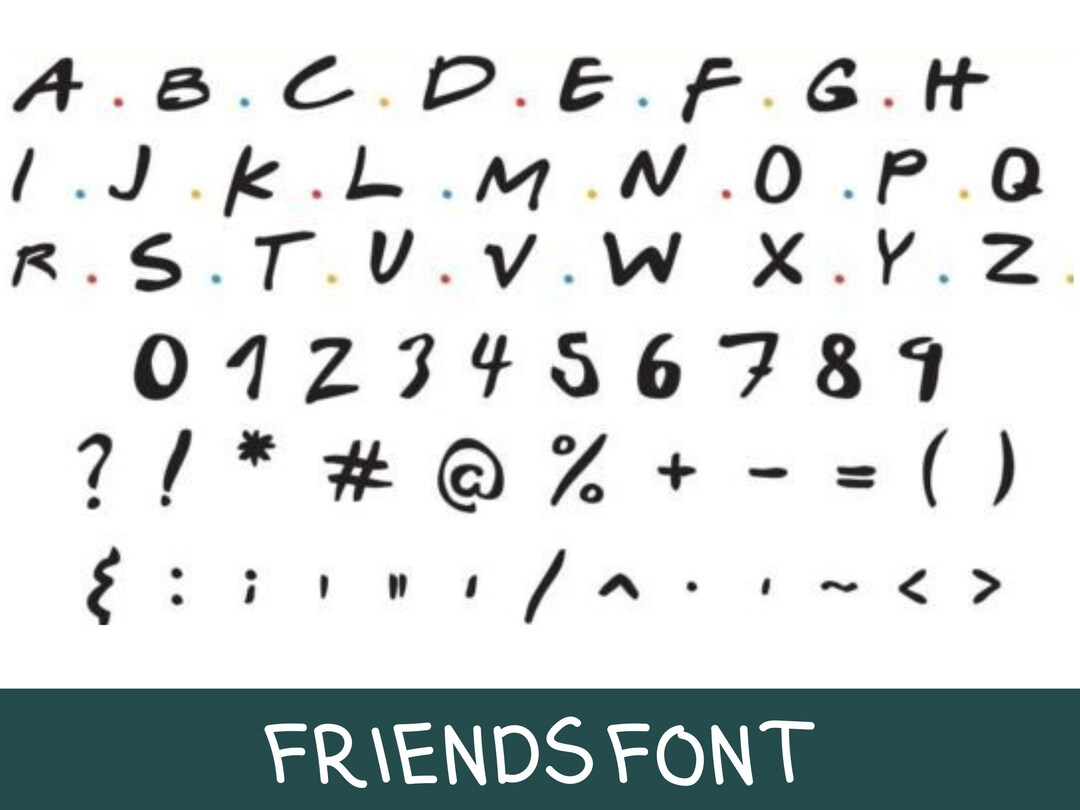 Friends Font Svg Bundle, Number, Dots, Cricut Files, Friends Font SVG ...