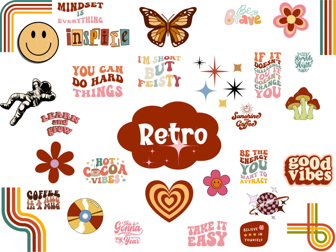 Retro svg bundle, boho svg, Happy Face SVG, Retro SVG, Groovy SVG ...