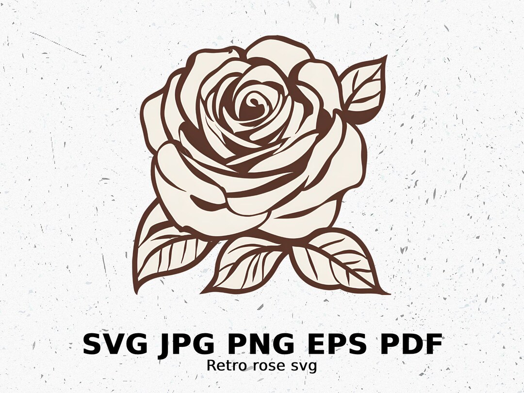 Retro Rose SVG Image , Digital Download ,vintage Flower Clipart Design ...