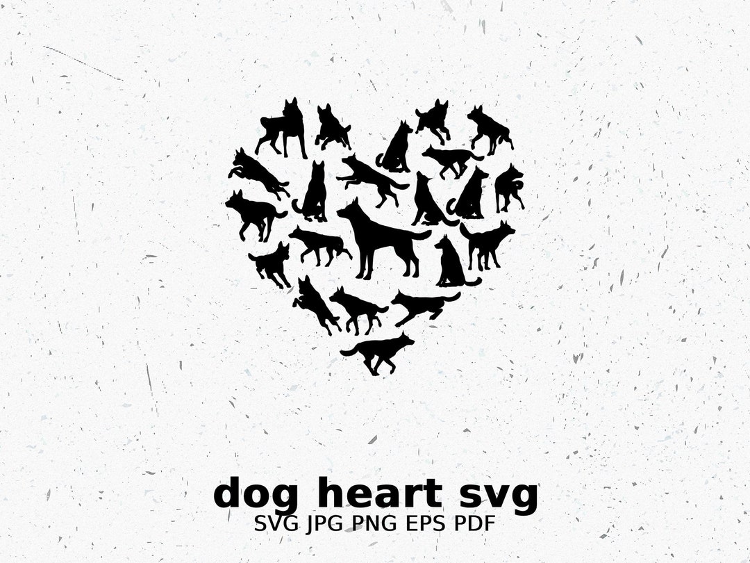 Dog Heart SVG, Pet Love Clipart, Digital Cut File for Cricut, Puppy ...