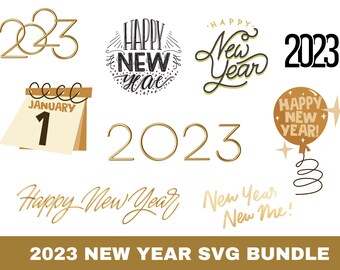 New Year 2023 SVG Bundle - Etsy
