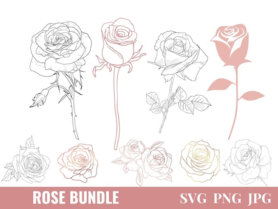 ROSE SVG Bundle ROSES Svg Bundle Rose Clipart Bundle Rose - Etsy