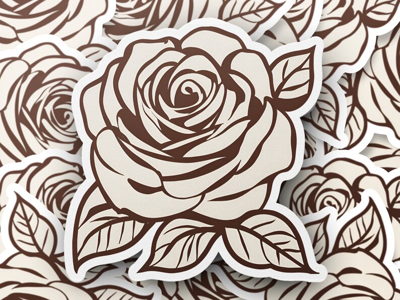 Retro Rose SVG Image , Digital Download ,vintage Flower Clipart Design ...