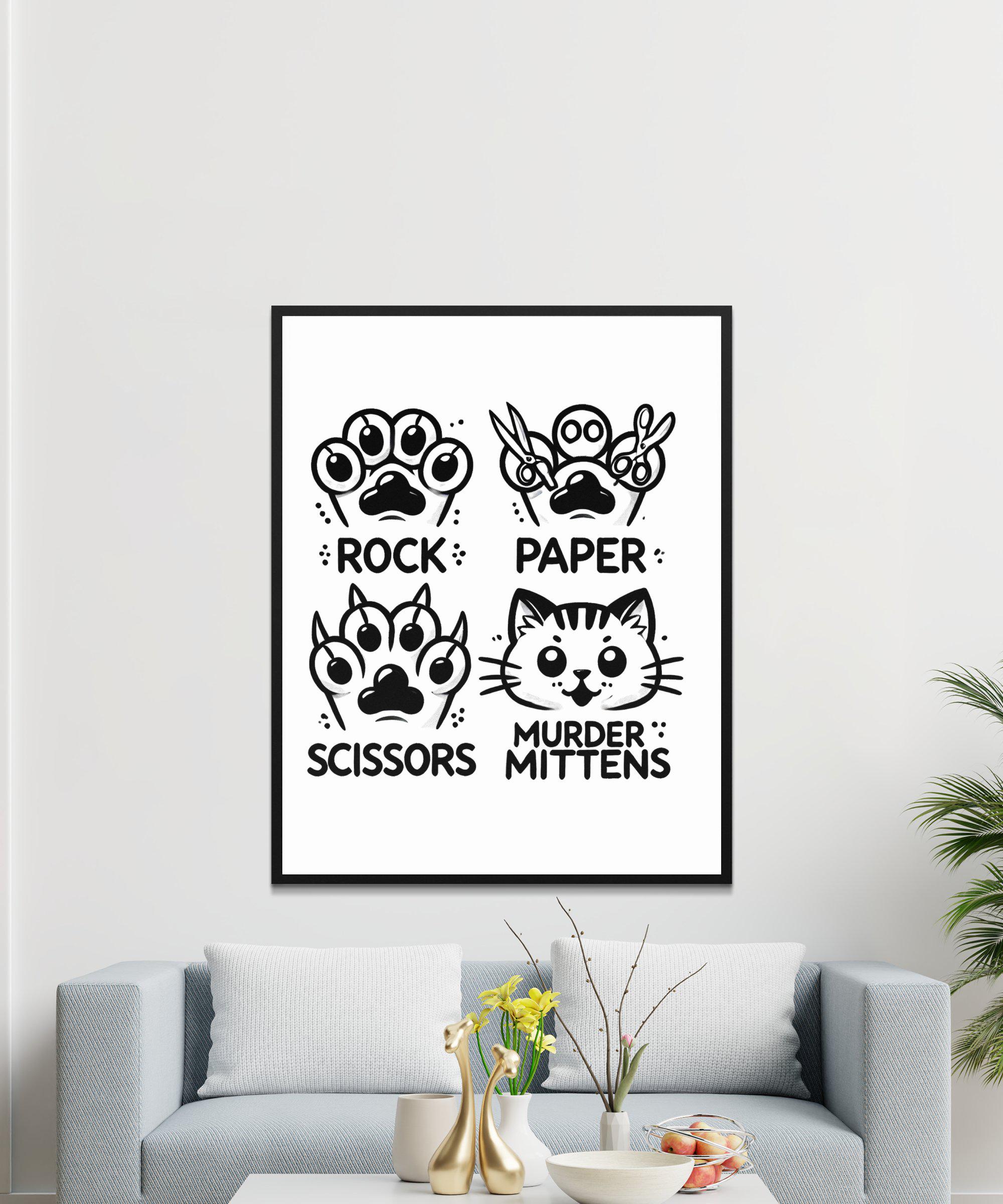 Funny Rock Paper Scissors Svg Clipart, Cute Cat Paw Print Svg, Cat ...
