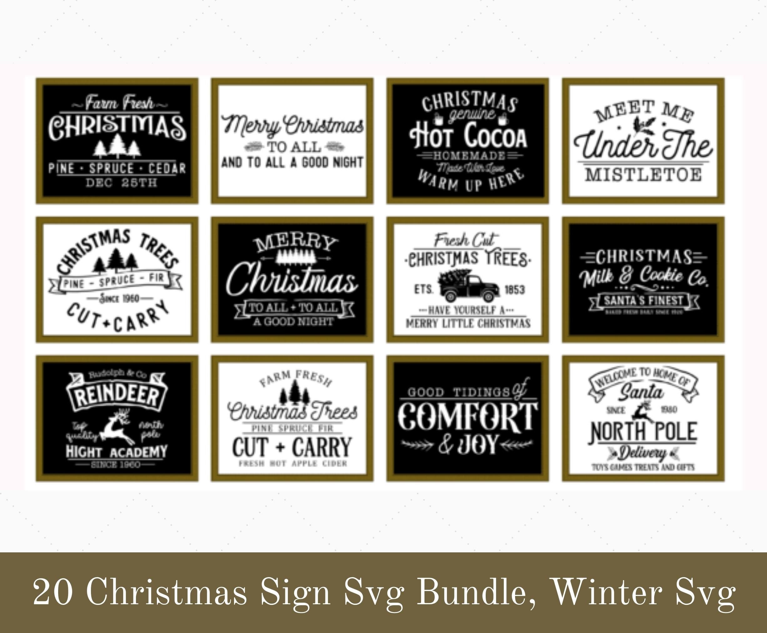 Christmas Sign Svg Bundle Winter Svgwinter SVG Bundle - Etsy