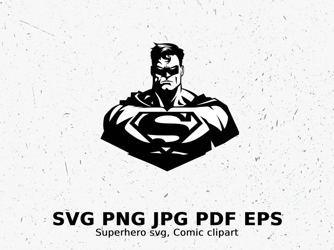 Superhero SVG Comic Clipart Instant Download Digital Superhero Image ...